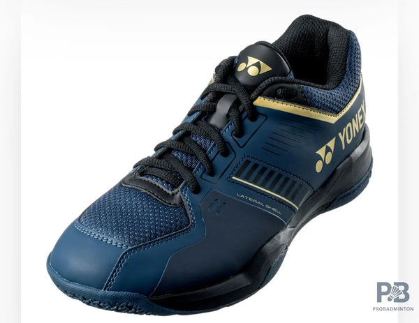 YONEX POWER CUSHION STRIDER FLOW WIDE Badminton Shoe (NAVY/ GOLD ...