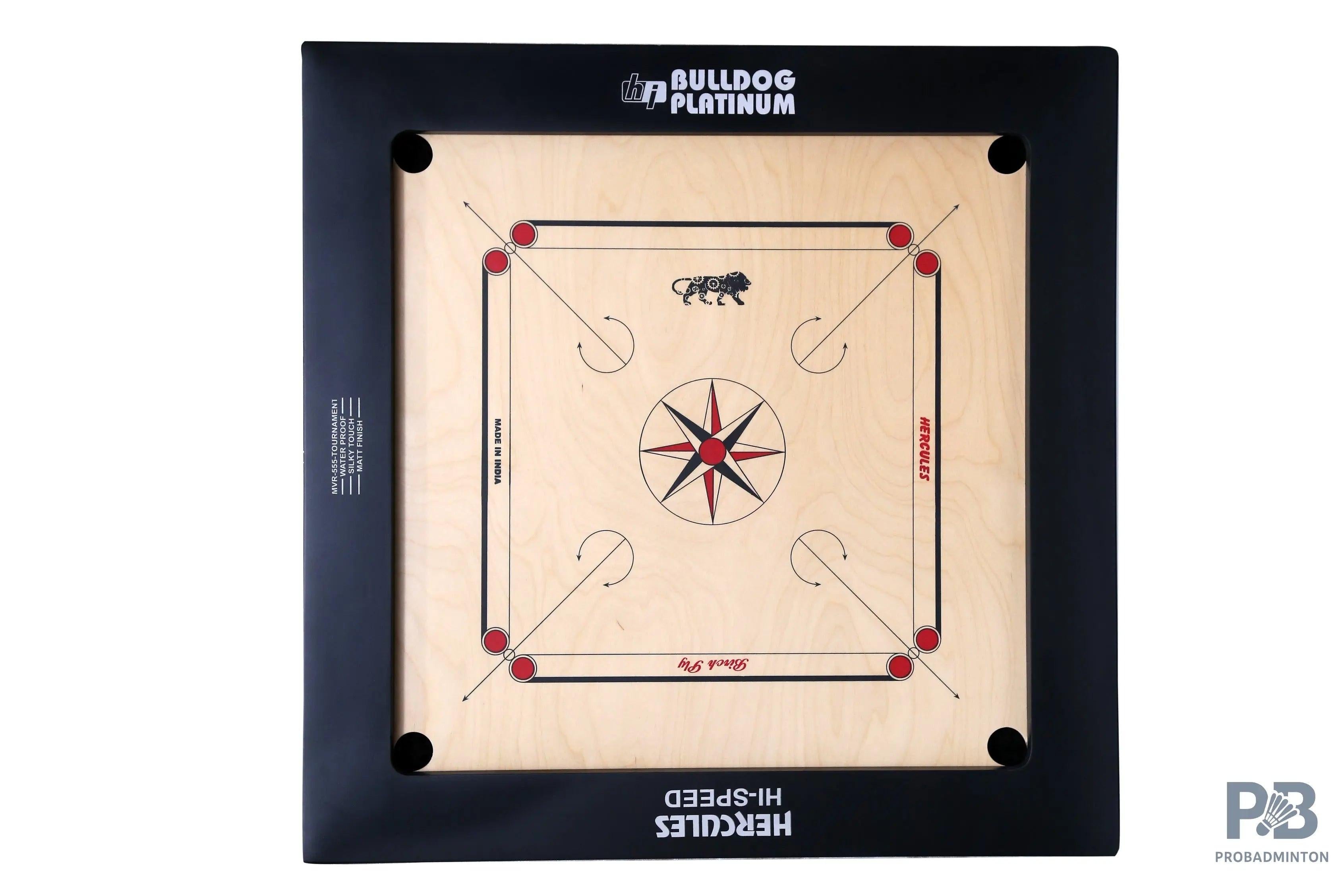 Hercules Bulldog Platinum Carrom Board – 4x2 Frame, 12mm Birch Ply ...