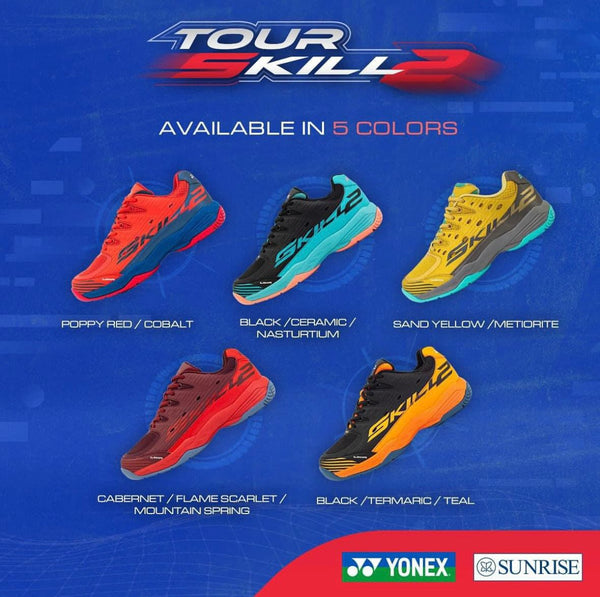 Yonex Tour Skill 2 Badminton Shoes (BLACK / CERAMIC / NASTURTIUM ...